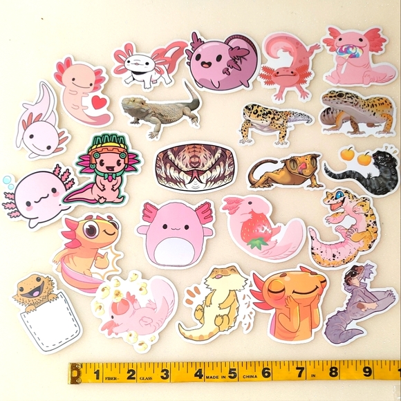 Office | Set Of 23 Cute Axolotl Salamander Stickers | Poshmark